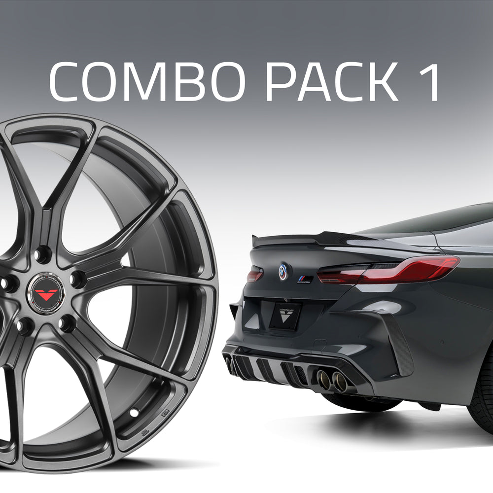 BMW M8 Combo 1: Front Spoiler, Front Grille, Decklid Spoiler, Eyebrows ...