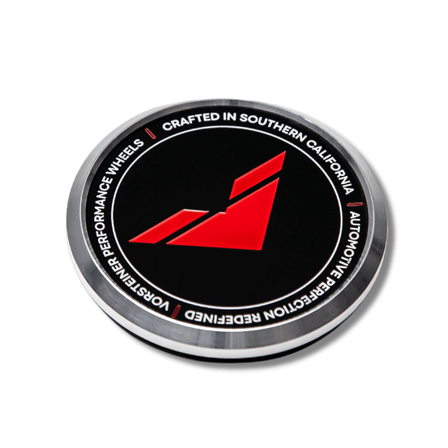 Vorsteiner Aluminum Center Cap - Black with Red Logo | Vorsteiner Wheels