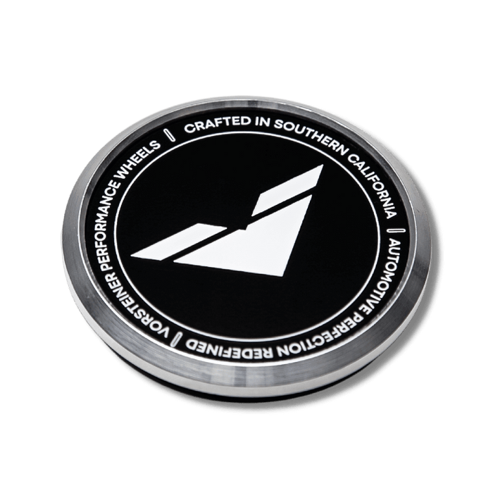 Vorsteiner Aluminum Center Caps - Black with White Logo | Vorsteiner Wheels